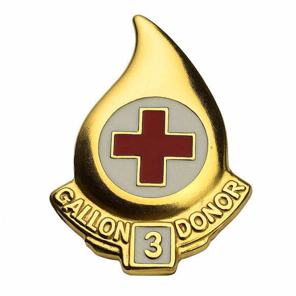 Jewelry | Vintage Red Cross 3 Gallon Blood Donor Pin Gold Tone Enamel ...